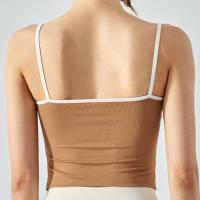 China Polyester Contrast Women With Cushion Summer Wear Suspenders Fitness Top for sale