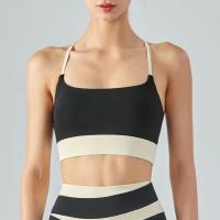 China Color contrast sports bra shockproof Female Yoga vest bra with bra pad for sale