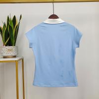 China Stitching Contrast Color Horse Riding Tops Polo T Shirts Short Sleeve Base Layer for sale