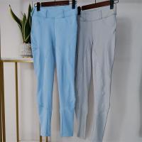 China Light Blue Anti Pilling Women Horse Riding Pants Equestrian Clothes for sale