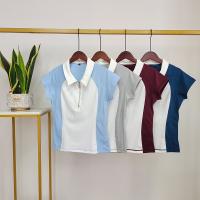 China Stitching Contrast Color Horse Riding Polo T Shirts Short Sleeve Base Layer for sale