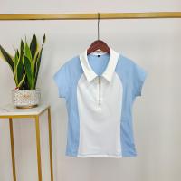 China Stitching Contrast Color Horse Riding Polo T Shirts Short Sleeve Base Layer for sale