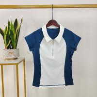 China Stitching Contrast Color Horse Riding Polo T Shirts Short Sleeve Base Layer for sale