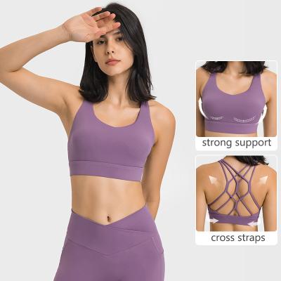 China Multi Strand Cross Straps Sports Bra Womens High Elastic Yoga Bra for sale
