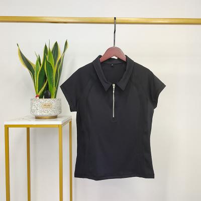 China Black Lapel Half Zipper Horseback Riding Shirt Baselayer Equestrian Women for sale