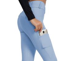 China Light Blue XXS-XL Horse Riding Pants Silicone Women Equine Racing Breeches for sale
