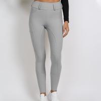 China Silver Gray Breeches Women Horse Riding Tights 280gsm Custom Logo for sale