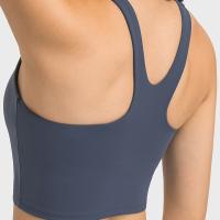 China Front Zip Womens Sports Bra High Elastic Breathable Tank Top With Fixed Pad for sale