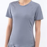 China Waist Closing Sports Short Sleeve T Shirt Women'S Casual Loose Mesh Top for sale