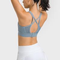 China Sexy Breathable Mesh Women Sports Bra With Fixed Pad Adjustable Buckle for sale