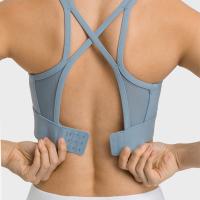 China Sexy Breathable Mesh Women Sports Bra With Fixed Pad Adjustable Buckle for sale
