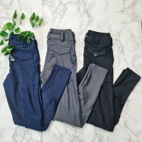 China Quick Dry Full Seat Silicone Breeches Navy Blue Children's Equestrian Training Pants for sale
