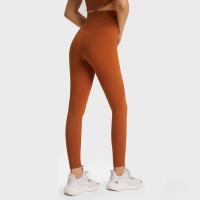 China High Waist Nude Yoga Training Capri Pants With Hidden Side Pockets for sale