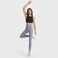 China High Waist Nude Yoga Training Capri Pants With Hidden Side Pockets for sale