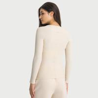 China Autumn Ribbed Sports Long Sleeve Yoga Tops Active Stretch Fit Women Sportswear for sale