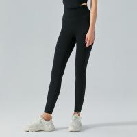 China Sweat Wicking Pocket Yoga Pants Double Sided Matted Hip Lifting Running Leggings Sports Tight for sale