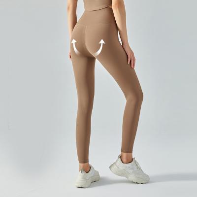 China Sweat Wicking Pocket Yoga Pants Double Sided Matted Hip Lifting Running Leggings Sports Tight for sale