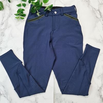 China Little Boys Knee Siliocne Horse Riding Pants Navy Equestrian Breeches for sale