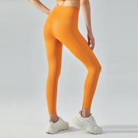 China Sweat Wicking Naked Yoga Pants Double Sided Brushed Hip Lifting Fitness Leggings for sale