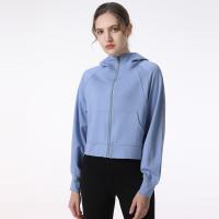 China Light Running Zipper Long Sleeve Sports Jackets Ladies Workout Sweater 2XL for sale