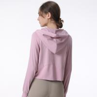 China Light Running Zipper Long Sleeve Sports Jackets Ladies Workout Sweater 2XL for sale