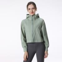 China Black Yoga Sports Top Custom Women Running zipper Jacket Quick Dry for sale