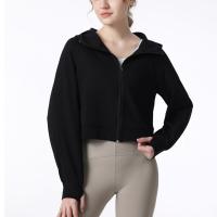 China Black Yoga Sports Top Custom Women Running zipper Jacket Quick Dry for sale