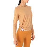China Orange Nude Yoga Long Sleeve Top Women'S Irregular Breathable Sports T - Shirt for sale