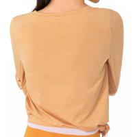 China Orange Nude Yoga Long Sleeve Top Women'S Irregular Breathable Sports T - Shirt for sale