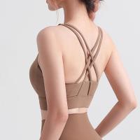 China Women Yoga Workout Bra With Front Zipper Cool Feel Fabric Sports Bra for sale