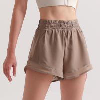 China Women'S Mid Rise Running Shorts Antibacterial Liner Stretch Waist Athletic Shorts Mesh Pockets for sale