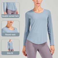China Round Collar Summer Horse Riding Tops For Female Equestrian Long Sleeve T Shirt for sale