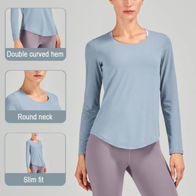 China Round Collar Summer Horse Riding Tops For Female Equestrian Long Sleeve T Shirt for sale