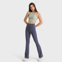 China Flared Leg Pocket Yoga Pants Women High Wasit Leggings With Hidden Pocket for sale