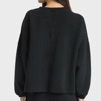 China Women Crewneck Long Sleeve Casual Tops Workout Black Hoodies Pullover for sale