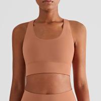 China 240g Womens Sports Bra Cross Back Full Coverage Wirefree Padded Yoga Bra for sale