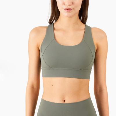 China Criss Cross Back Padded Strap Sports Bras For Women Yoga Fitness Tops for sale