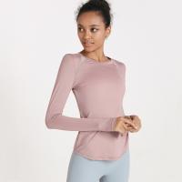 China Pink Slim Fit Sports Long Sleeve T Shirt Women'S Breathable Fitness Top for sale