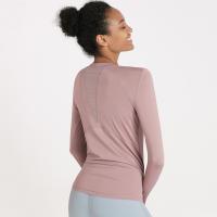 China Pink Slim Fit Sports Long Sleeve T Shirt Women'S Breathable Fitness Top for sale