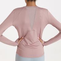 China Pink Slim Fit Sports Long Sleeve T Shirt Women'S Breathable Fitness Top for sale