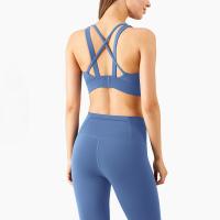 China Criss Cross Back Padded Strap Sports Bras For Women Yoga Fitness Tops for sale