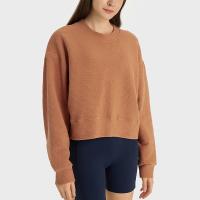 China Drop Shoulders Women Sports Hoodies Tops Loose Cotton Sweatshirts for sale