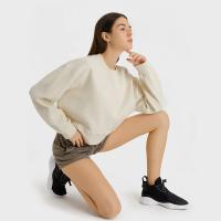 China Drop Shoulders Women Sports Hoodies Tops Loose Cotton Sweatshirts for sale