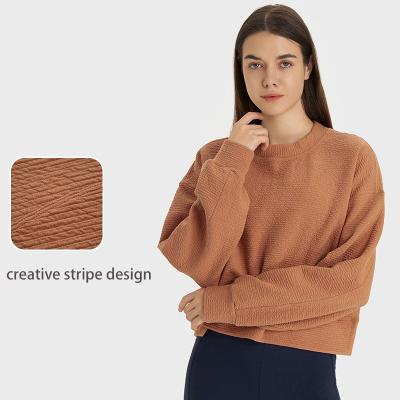 China Drop Shoulders Women Sports Hoodies Tops Loose Cotton Sweatshirts for sale