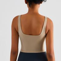China Square collar Workout Tank Tops For Women Athletic Yoga Bra Built In Fixed Cups for sale