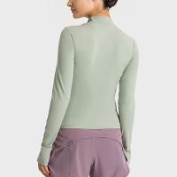 China Stand Collar Hidden Zip Horse Riding Tops Stretch Equestrian Base Layer Active Stretch for sale