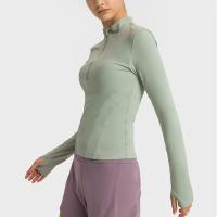 China Stand Collar Hidden Zip Horse Riding Tops Stretch Equestrian Base Layer Active Stretch for sale