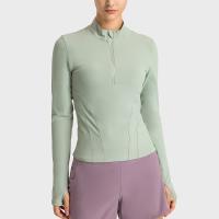 China Stand Collar Hidden Zip Horse Riding Tops Stretch Equestrian Base Layer Active Stretch for sale