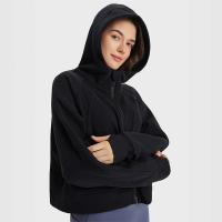 China Winter High Collar Full Zip Riding Womens Sports Jacket Hoodies With Hat for sale
