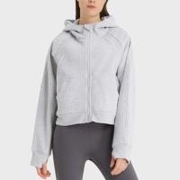 China Winter Women's Casual Zip Up Hoodie Jacket Long Sleeve Hooded Sweatshirt With Pockets for sale